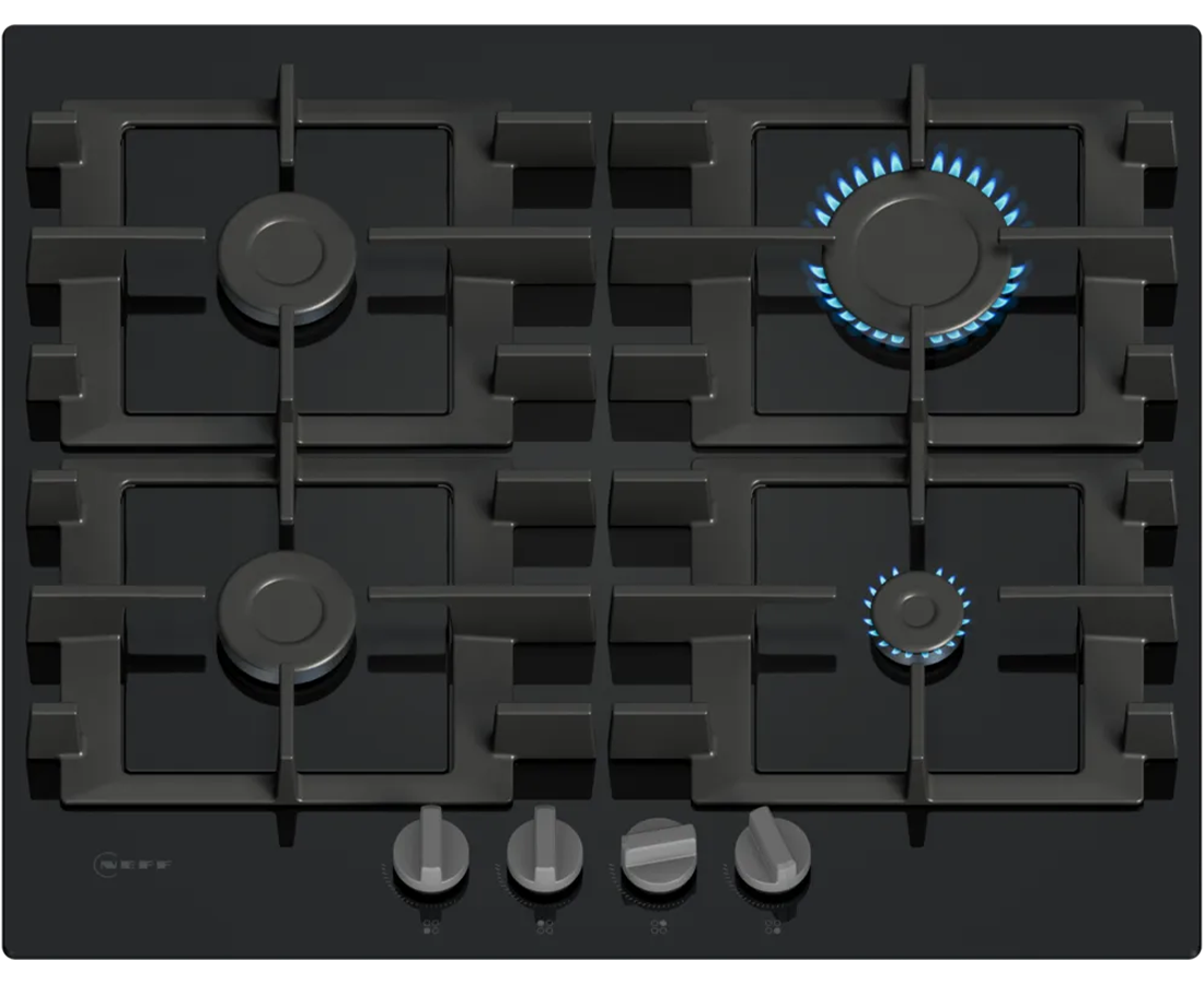Neff Neff N 50, 60cm Built-In Gas Hob | Tempered Glass Black ...